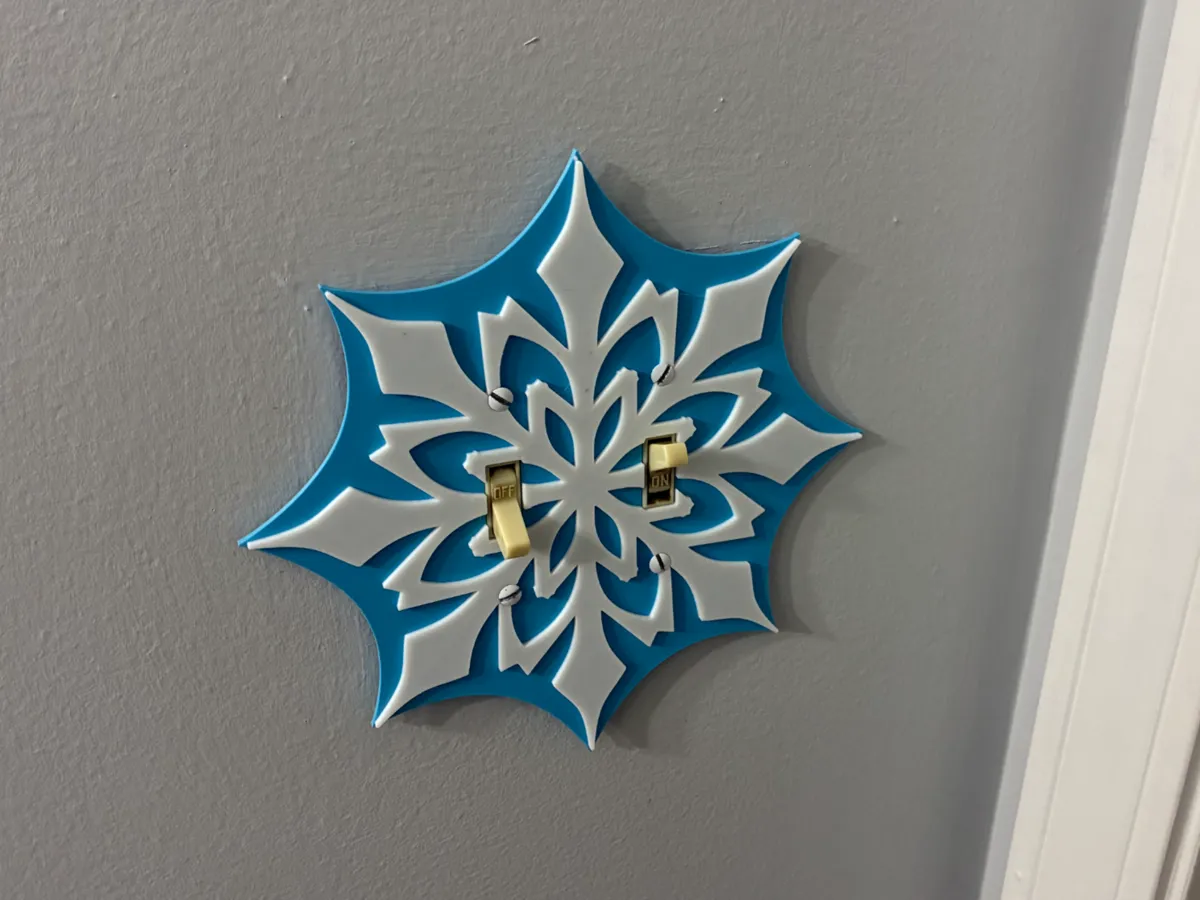 Snowflake Light Switch Cover (Single/Double) - Free 3D Print Model ...