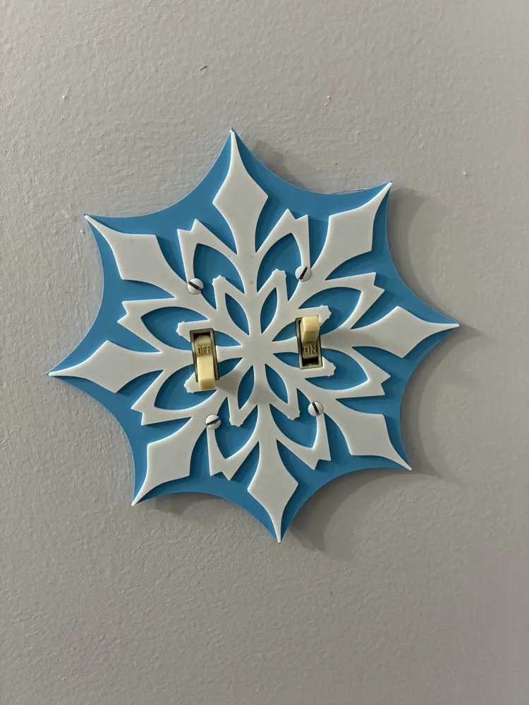 Snowflake Light Switch Cover (Single/Double) - Free 3D Print Model ...