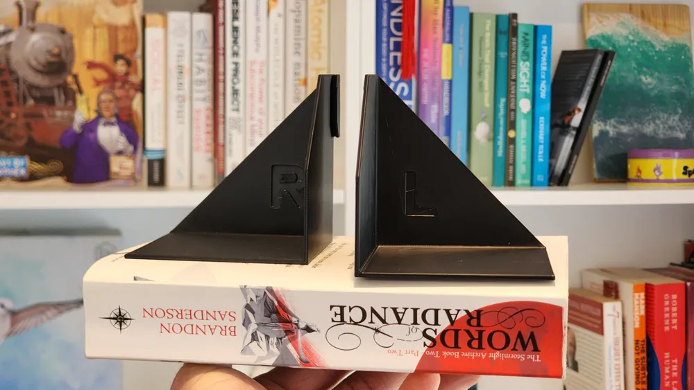 STRONG INVISIBLE BOOK END! no supports! - Free 3D Print Model - MakerWorld