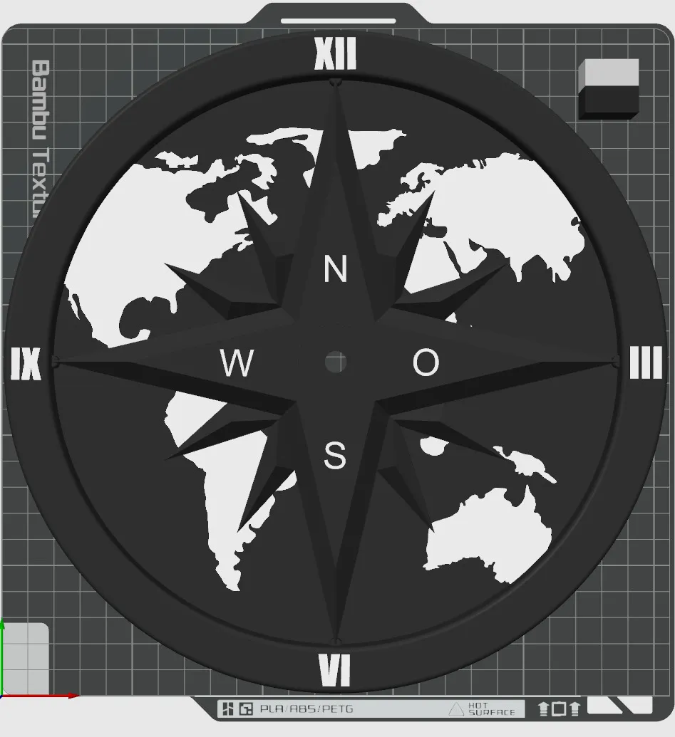 World clock with 4 cardinal directions and world map by DerGefallene ...