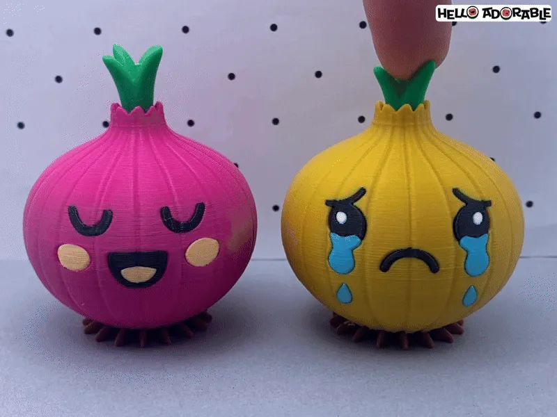 Crying Sad and Happy Onions - Clicker Fidget Toy - Free 3D Print Model ...