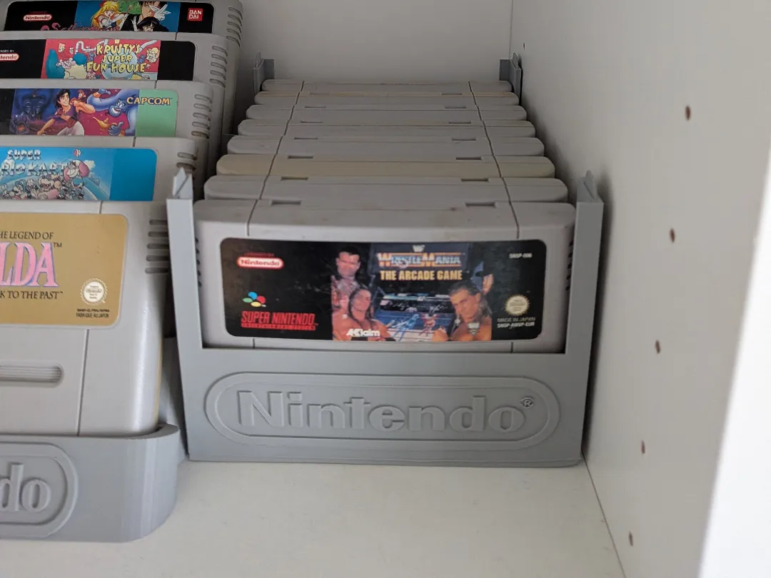 Super Nintendo/Super Famicom game holder stackable - Free 3D Print ...