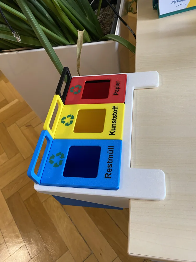 Modular Desk Waste Bin with Mount by Claus Rathberger - MakerWorld