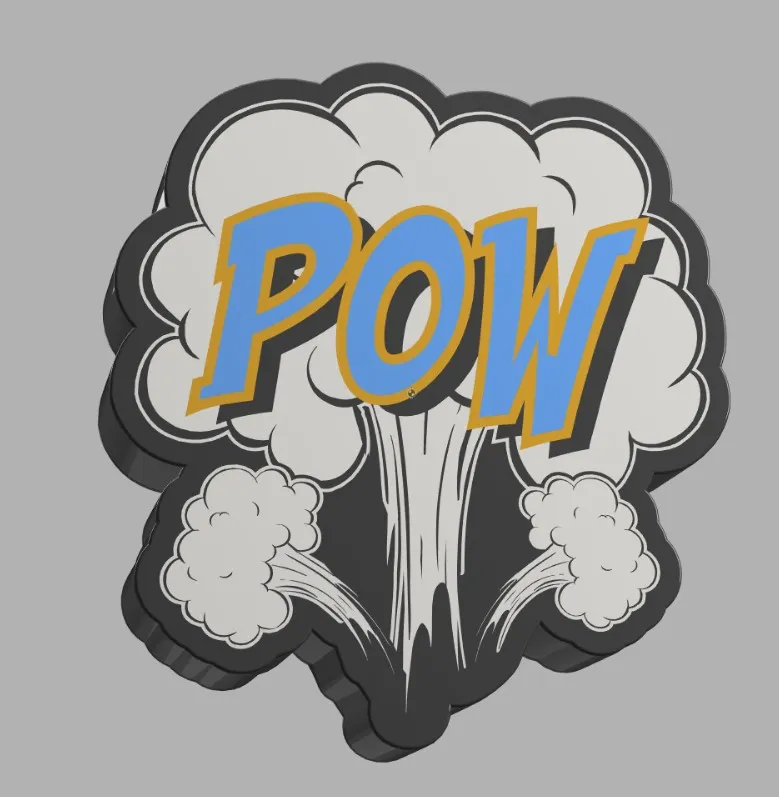 "POW" Comic Lightbox Speech Bubble Quote by Brain - MakerWorld
