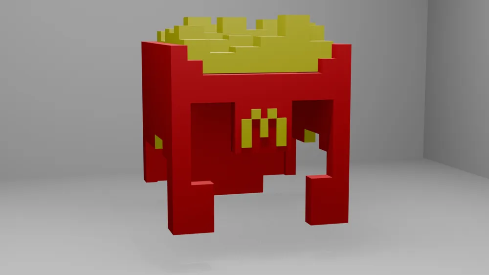 Minecraft McDonald's Fries Helmet - Free 3D Print Model - MakerWorld
