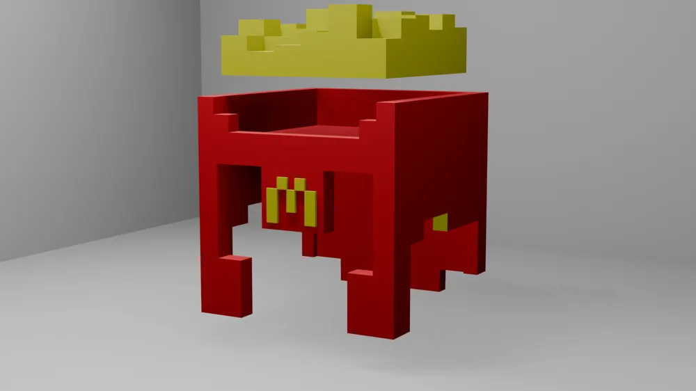 Minecraft McDonald's Fries Helmet by Arsen MakerWorld: Download Free 3D ...