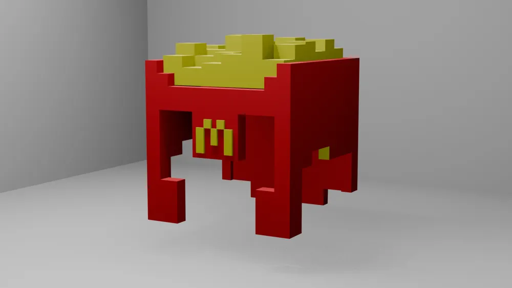Minecraft McDonald's Fries Helmet - Free 3D Print Model - MakerWorld