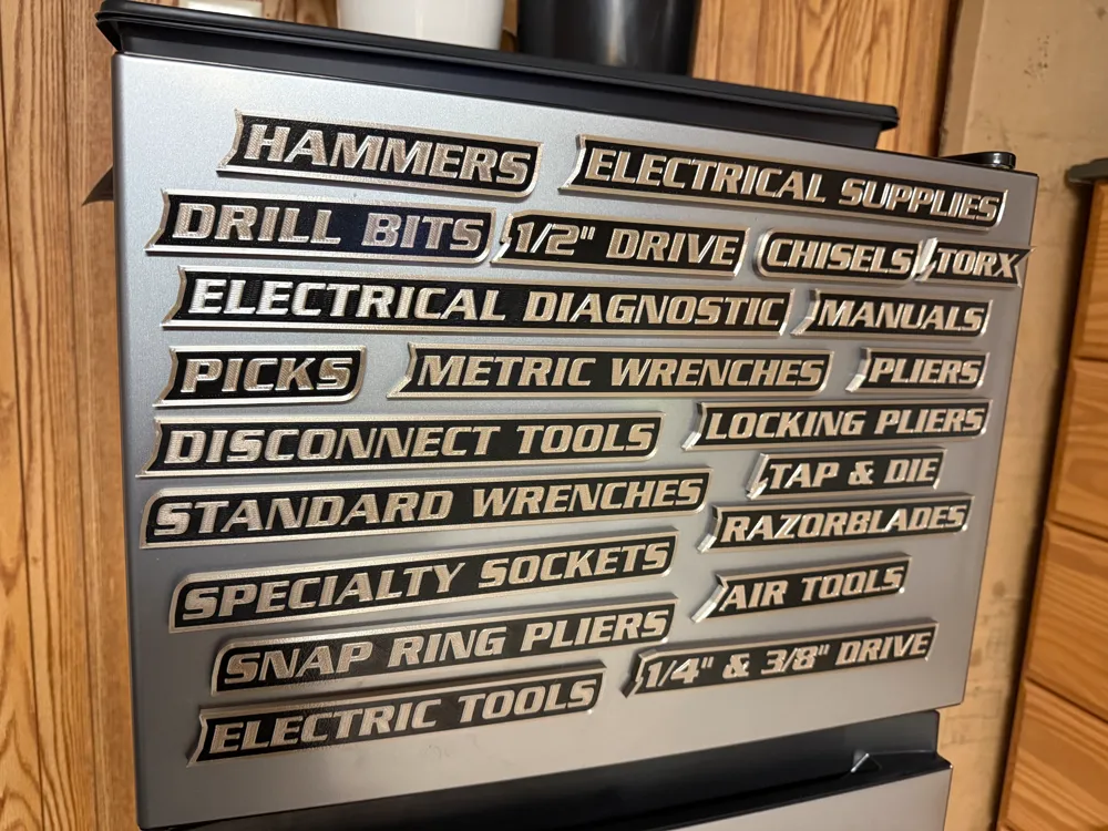 Toolbox Label Magnets by ColKy Designs & 3D Prints MakerWorld: Download ...