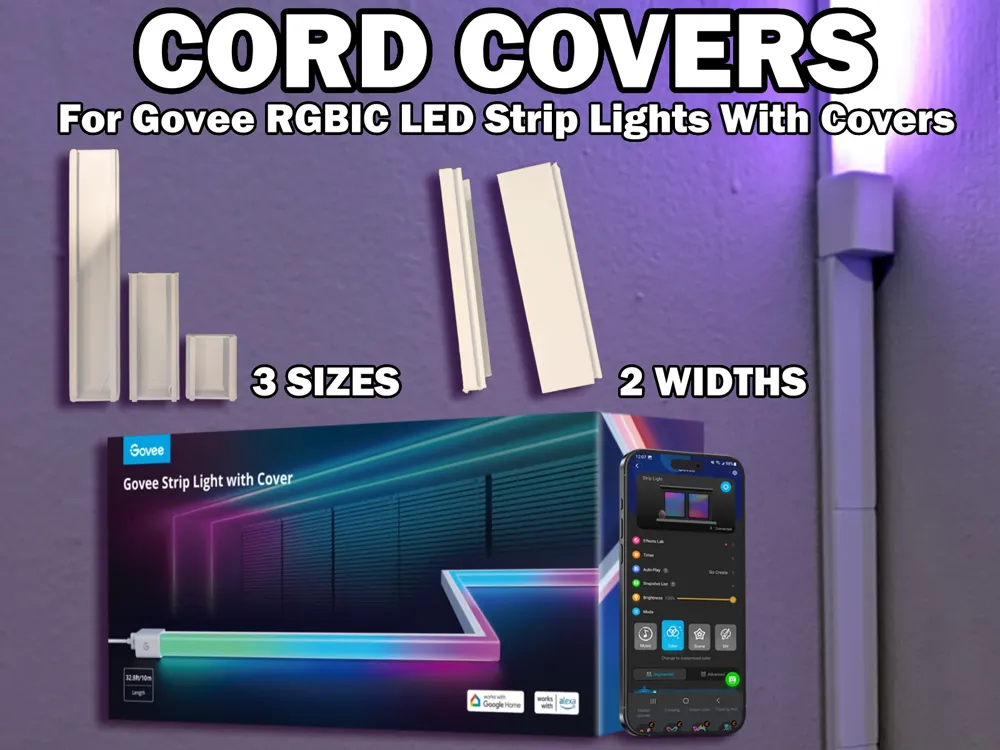 Cord Covers - Govee RGBIC LED Lights With Covers - Free 3D Print Model ...