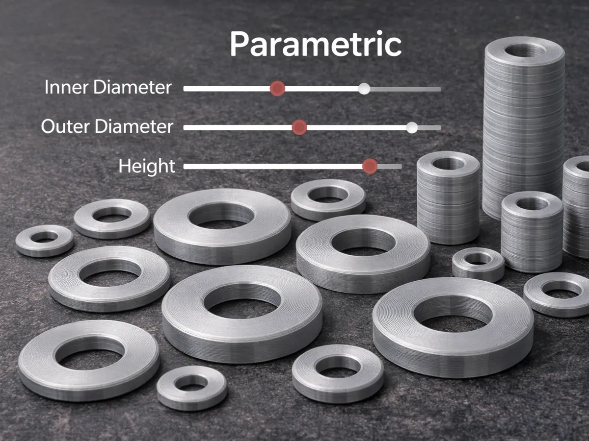 Parametric Spacer and Washer - Free 3D Print Model - MakerWorld