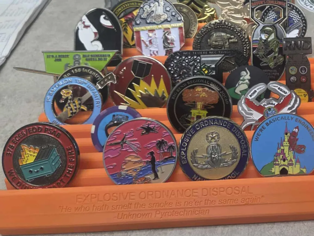EOD themed Military Challenge Coin rack/holder by LinksLabs3D ...