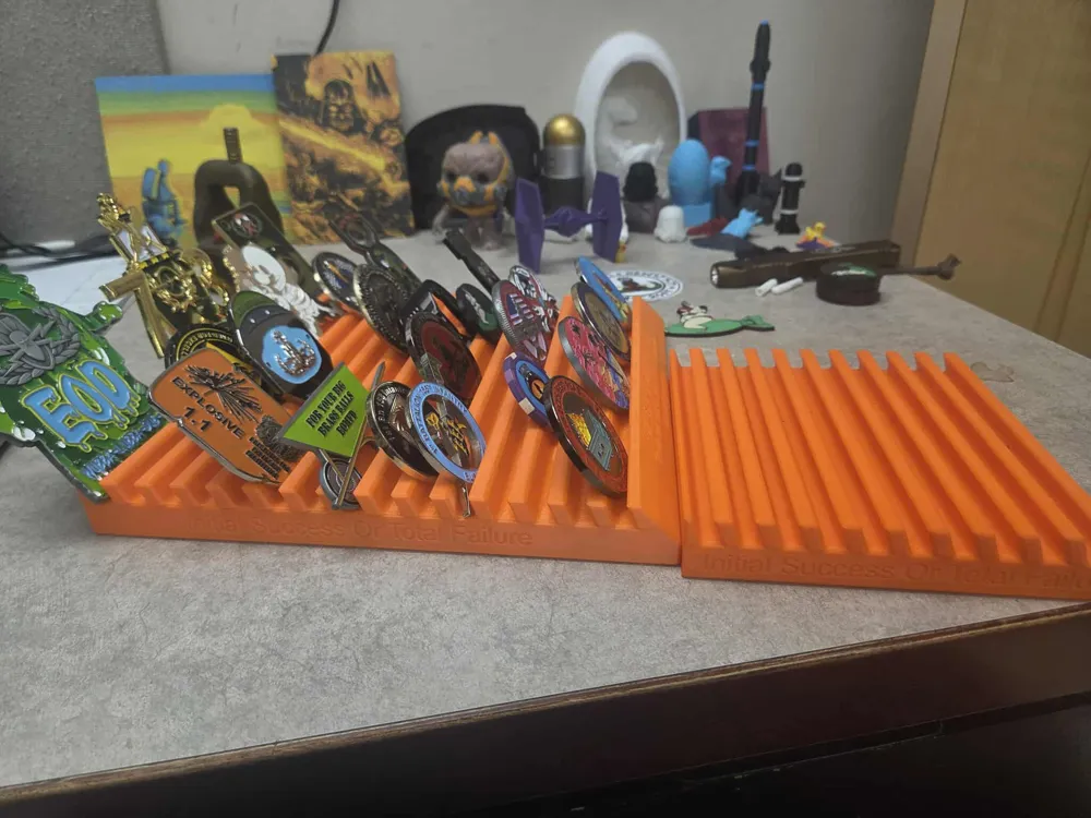 EOD themed Military Challenge Coin rack/holder - Free 3D Print Model ...