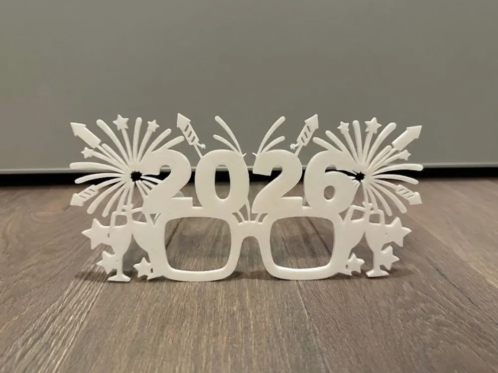 New Year's Eve 2026 Glasses - Free 3D Print Model - MakerWorld