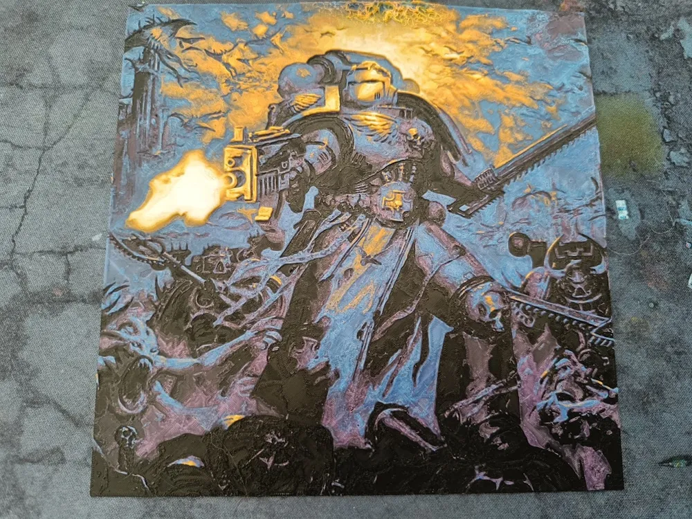 Boltgun Space Marine WH40k Hueforge Art by Optimus_FineMakerWorld ...