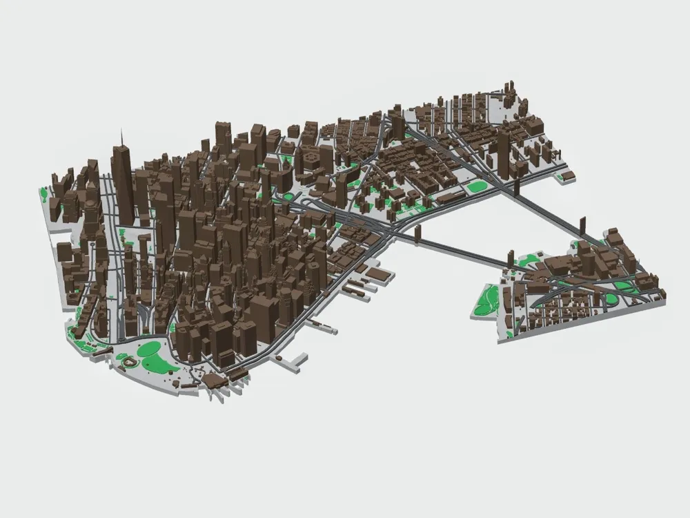 New York City Lower Manhattan 3D Mini (MultiColor) - Free 3D Print ...