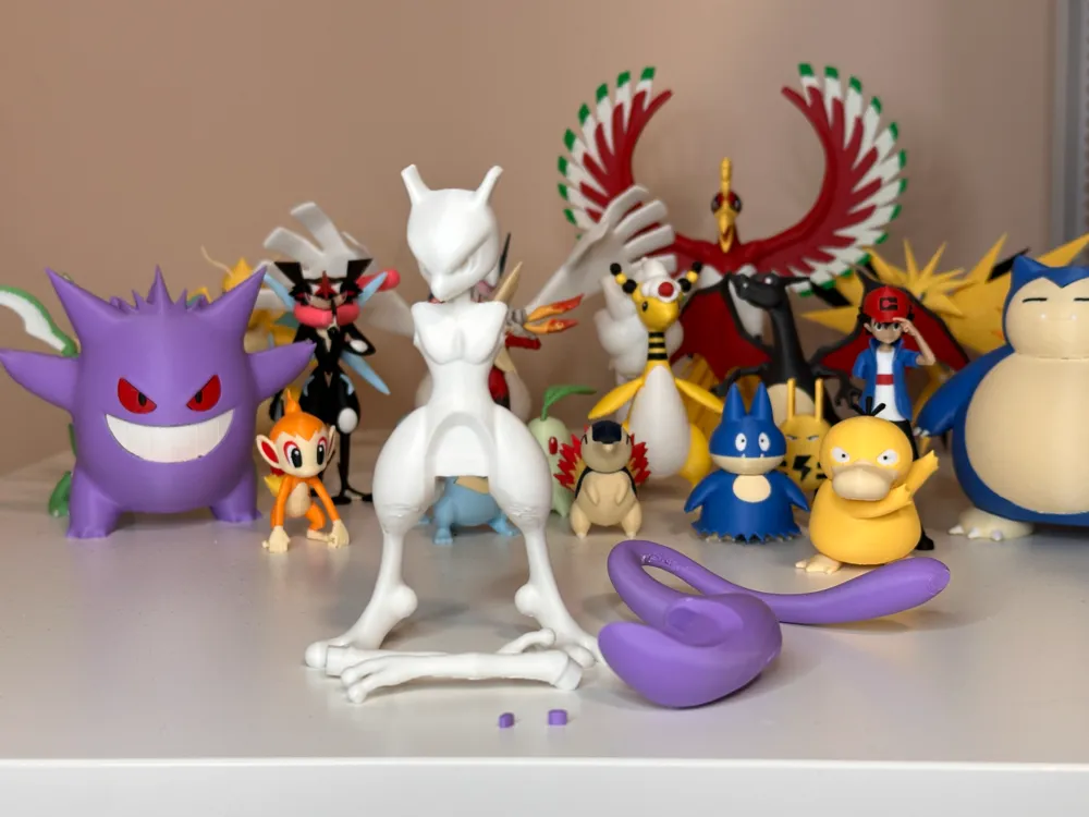 Mewtwo (Pokemon) Fully Assembled 115mm tall - Free 3D Print Model ...