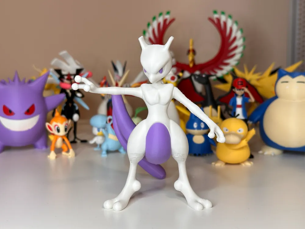 Mewtwo (Pokemon) Fully Assembled 115mm tall - Free 3D Print Model ...