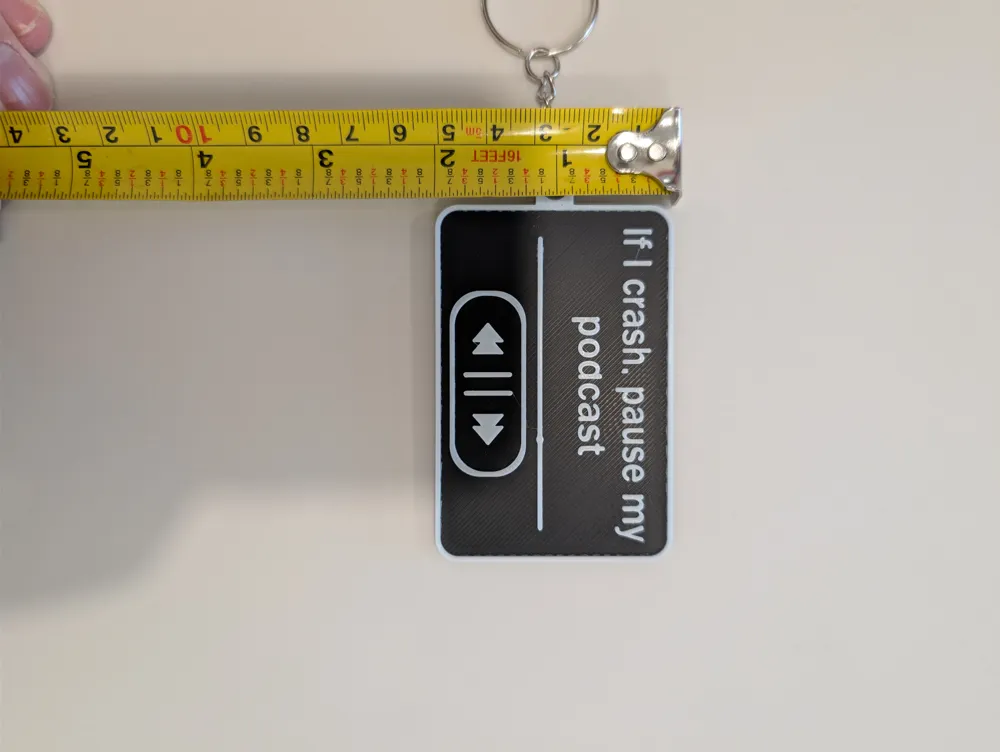 ''If I crash, pause my podcast'' Keychain - Free 3D Print Model ...