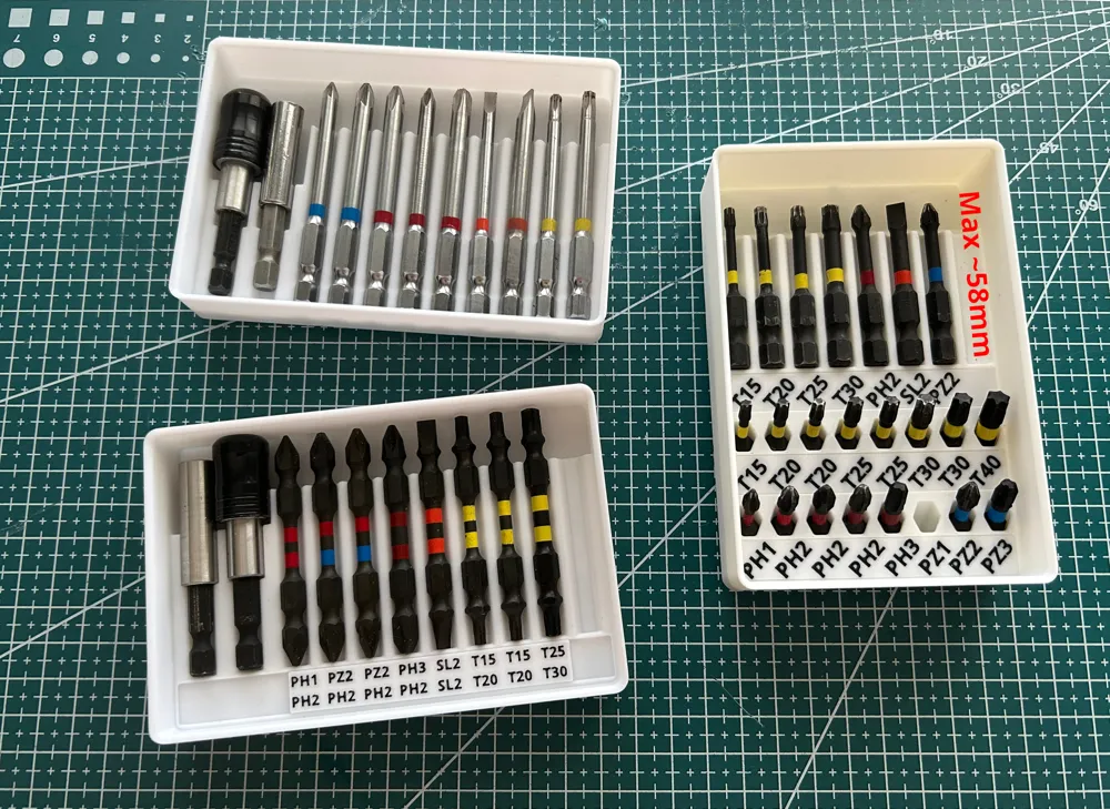 Gridfinity Hex Drill Bit Organizer Collection - Free 3D Print Model ...