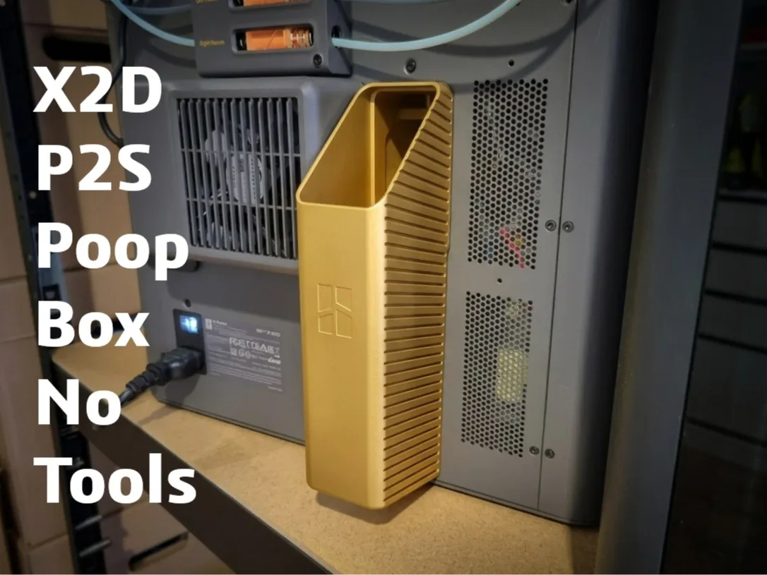 X2D P2S Slim Poop Backpack Bin Box Can - No Tools - Free 3D Print Model ...