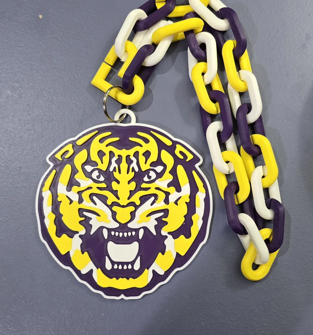 LSU TIGER HEAD V2 3D Logo 180mm series by mercadogarzas MakerWorld ...