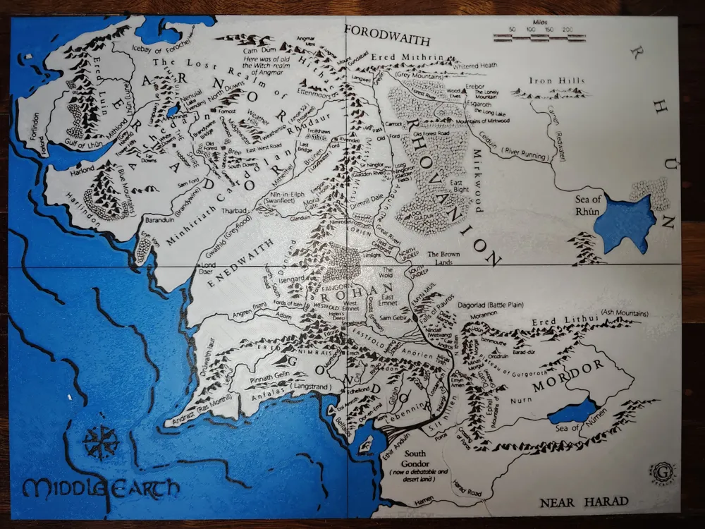 Middle-Earth LOTR Map - Free 3D Print Model - MakerWorld