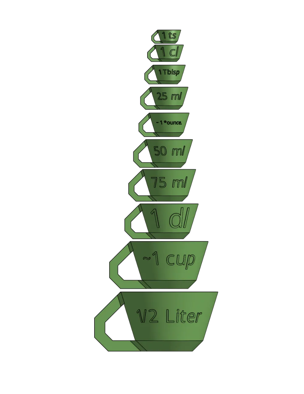 Measure Cups Set by heapstar - MakerWorld