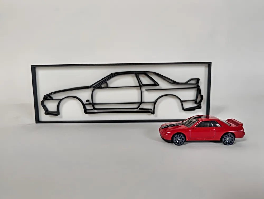 Nissan Skyline GT-R R32 Line Art Display by riverbedMakerWorld ...