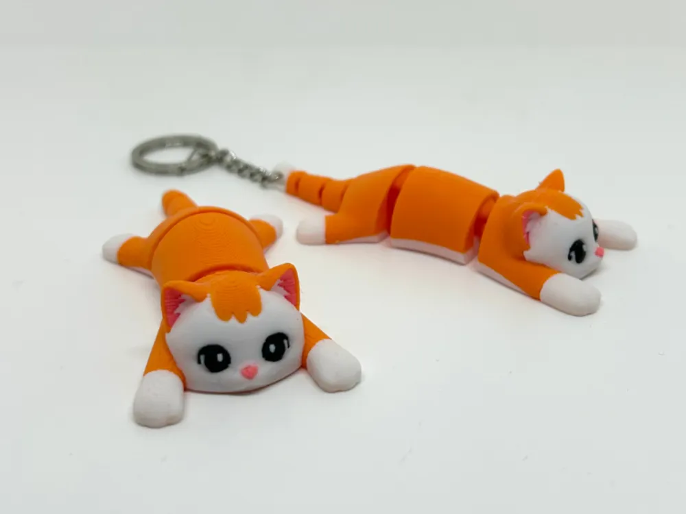 Flexi cat - Toy/Keychain - 2 Versions - Free 3D Print Model - MakerWorld