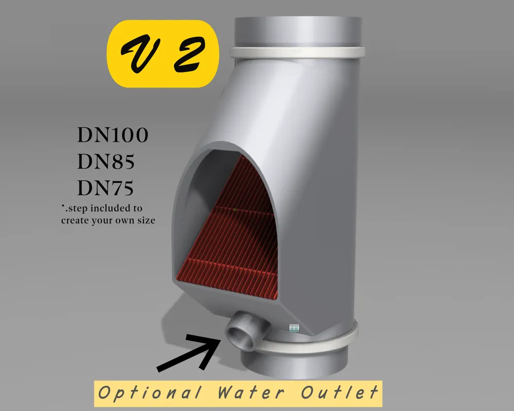 Leaf Separator / Rain Collector – (DN70–DN100) - Free 3D Print Model ...