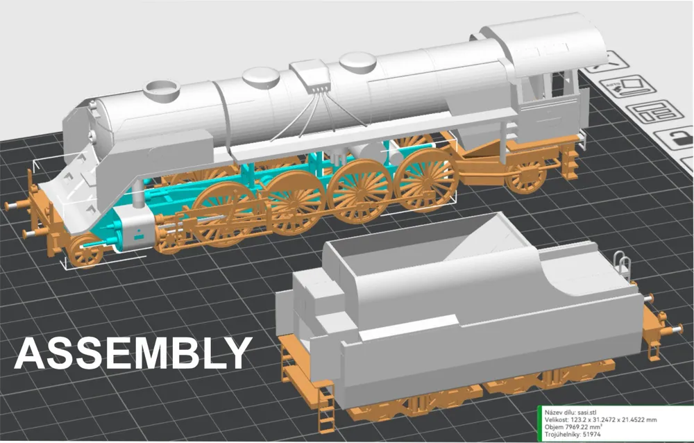 Steam Locomotive 498.0 ČSD (Albatros) H0 - Free 3D Print Model - MakerWorld