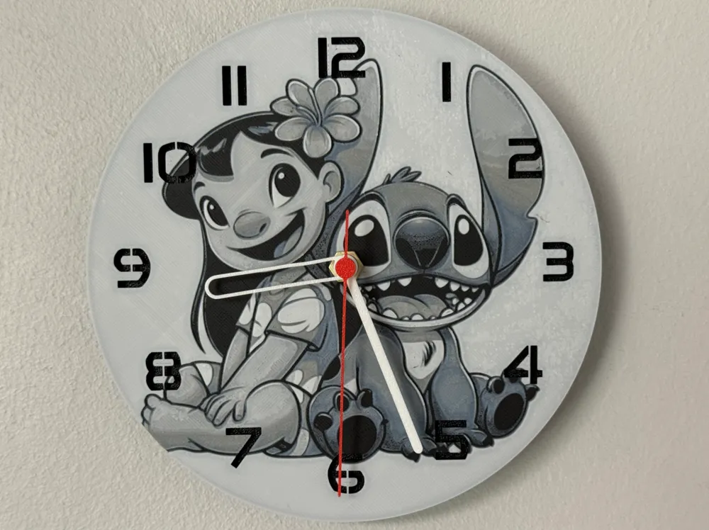 Wall / Desk Clock Lilo & Stitch HueForge by cP3D - MakerWorld