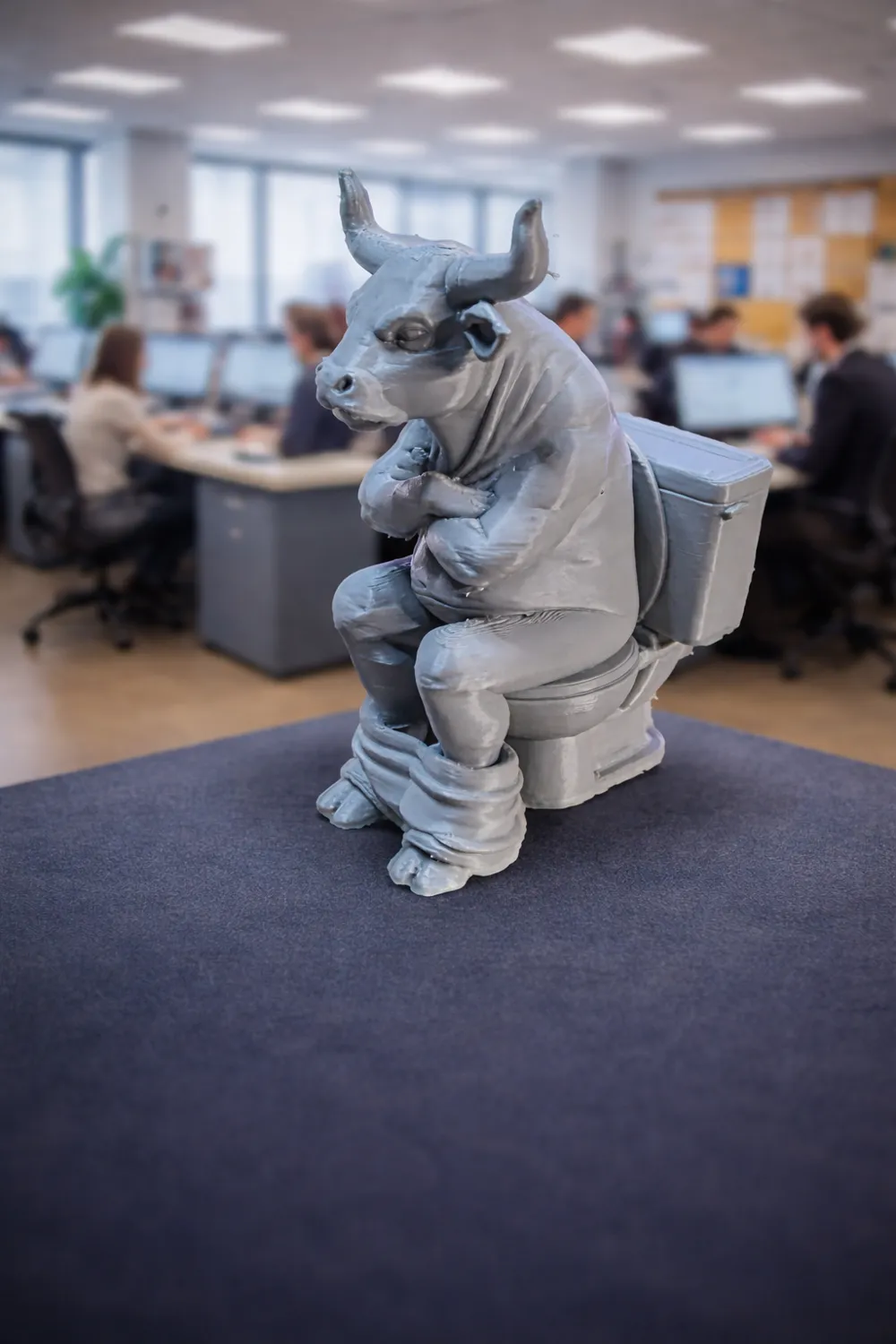 Funny Humor Bull sitting on Toilet Adult Fun - Free 3D Print Model ...
