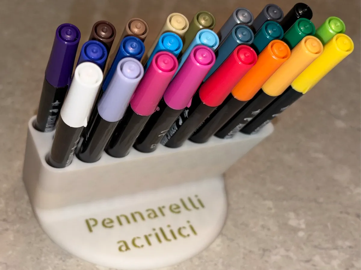 Acrylic marker display 24 positions - Free 3D Print Model - MakerWorld