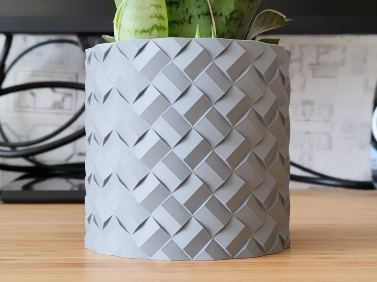 Geometric Wicker Plant Pot and Planter – Vase Style - Free 3D Print ...