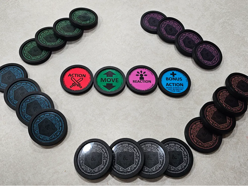 DnD Turn Tokens by chipgt MakerWorld: Download Free 3D Models