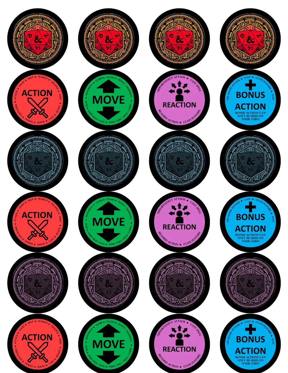 DnD Turn Tokens by chipgt MakerWorld: Download Free 3D Models