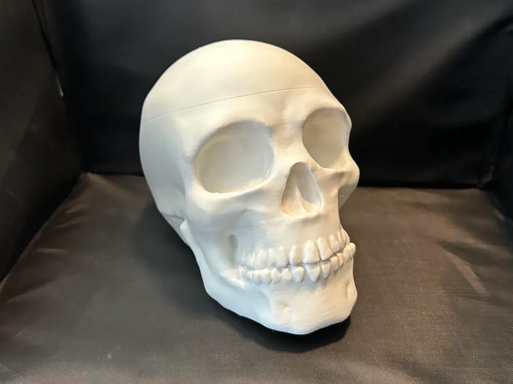 Full Size Gothic Human Skull With Magnetic Lid - Free 3D Print Model ...