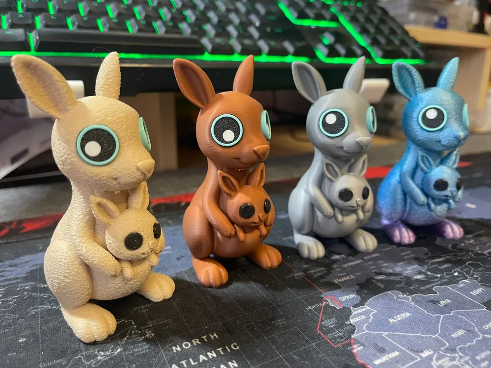 Cute Little Kangaroo – KIRA & baby JORI (noAMS) - Free 3D Print Model ...