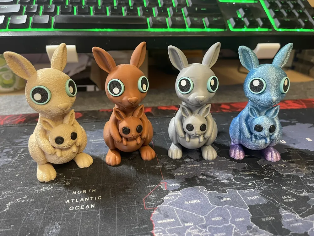 Cute Little Kangaroo – KIRA & baby JORI (noAMS) - Free 3D Print Model ...