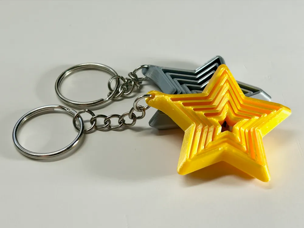 Star Fidget Keychain – Stylish & Fun! - Free 3D Print Model - MakerWorld