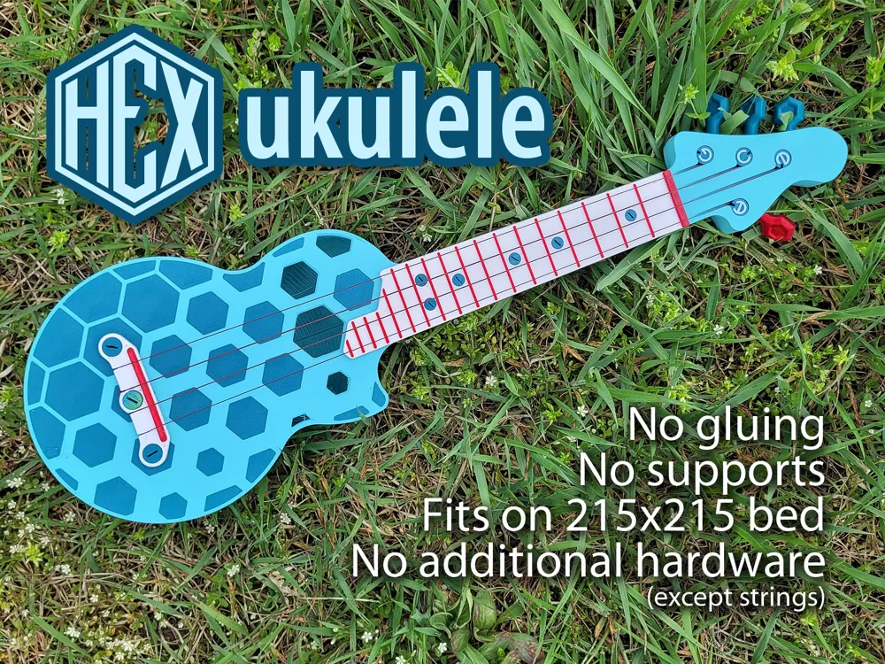 Hex ukulele - fully printable soprano - Free 3D Print Model - MakerWorld