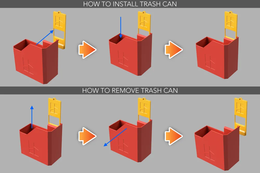 P2S/X2D - Sliding Poop Trash Can - Free 3D Print Model - MakerWorld