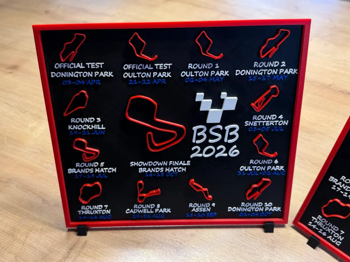 British Superbike 2026 Race Calendar & stand BSB - Free 3D Print Model ...