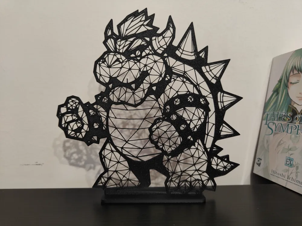 Low poly Bowser with stand by Forest87 - MakerWorld
