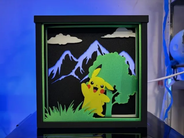 Pikachu Pokemon Shadow box by Kevyn 3D - MakerWorld