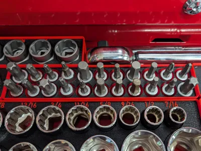 3/8" socket bit organizer gridfinity by truvader MakerWorld: Download Free 3D Models