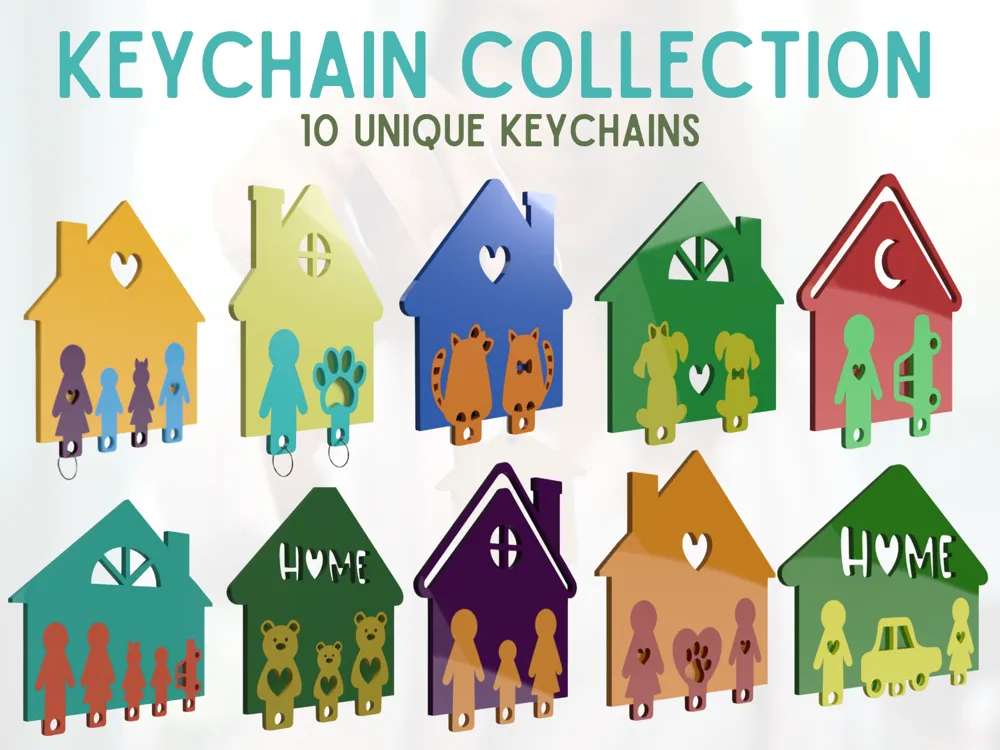 House Keychain Panel Set - Free 3D Print Model - MakerWorld