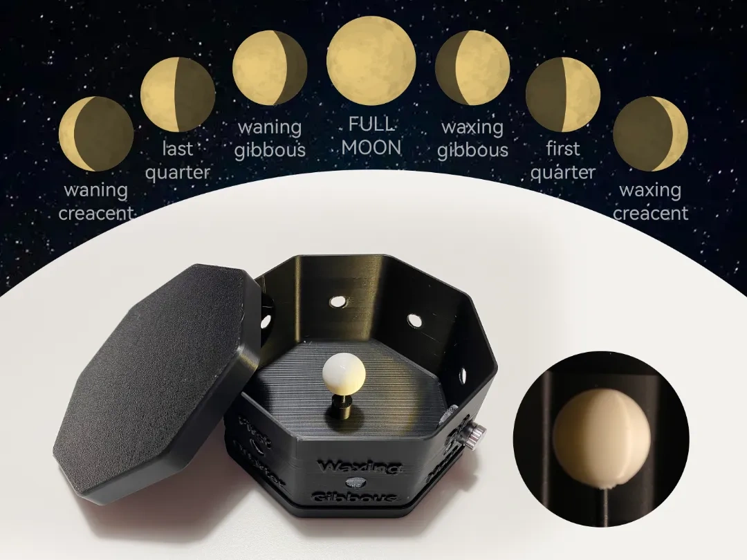 Lunar Phase Observation Box, a lunar phase change rule and cause ...