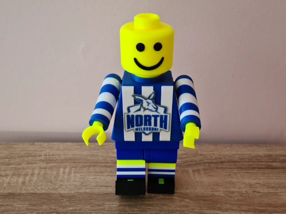 Brick Man AFL North Melbourne Kangaroos - Free 3D Print Model - MakerWorld